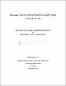 An Analysis of user created source code sample usage